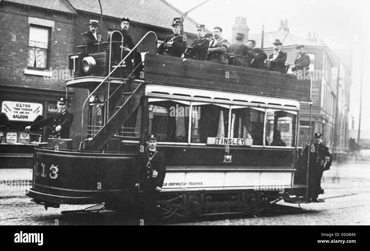 Old vintage tram in Black and White Stock Photos & Images - Alamy