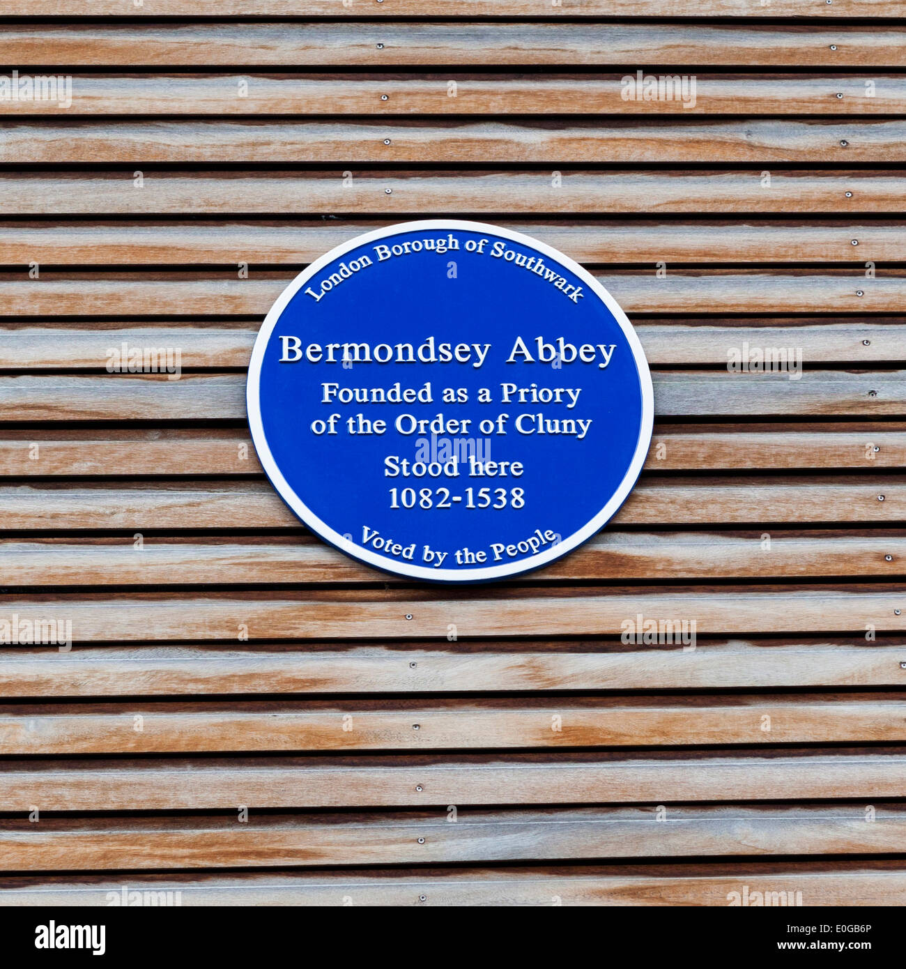 Blue plaque - Bermondsey Abbey - Founded as a Priory of the order of ...
