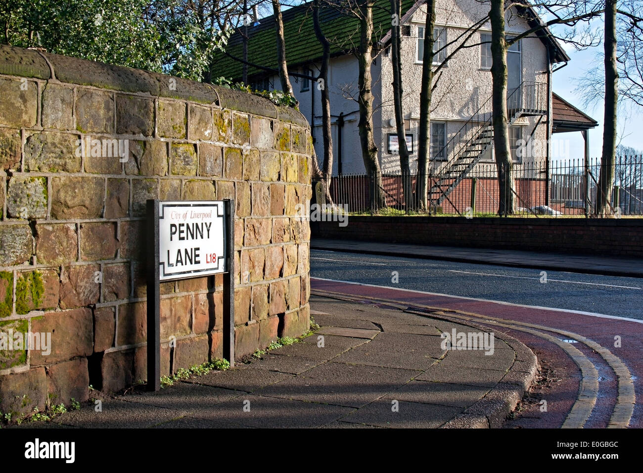 Penny Lane street sign, Liverpool, UK Stock Photo - Alamy