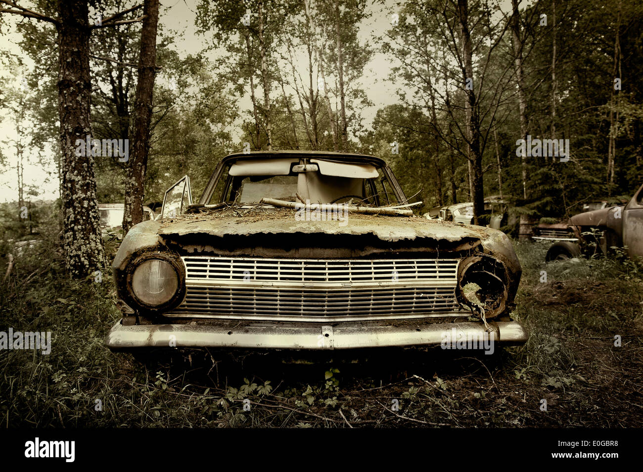 Old wrecked car Stock Photo - Alamy