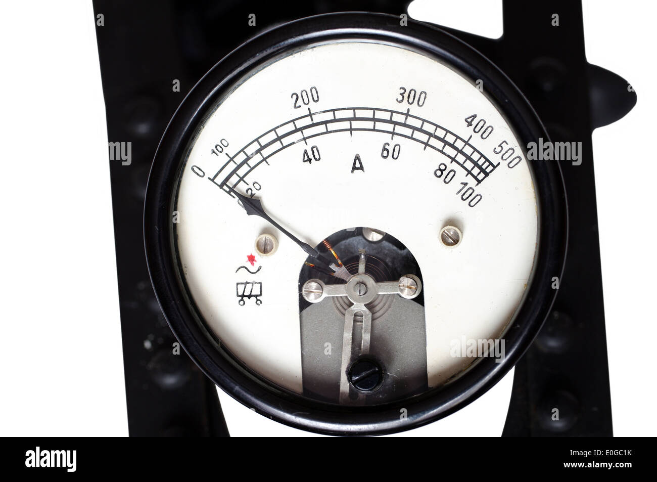 old ammeter on a white background Stock Photo - Alamy