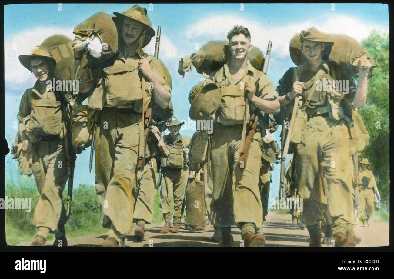 Unidentified Australian Army soldiers, fully equipped with military ...
