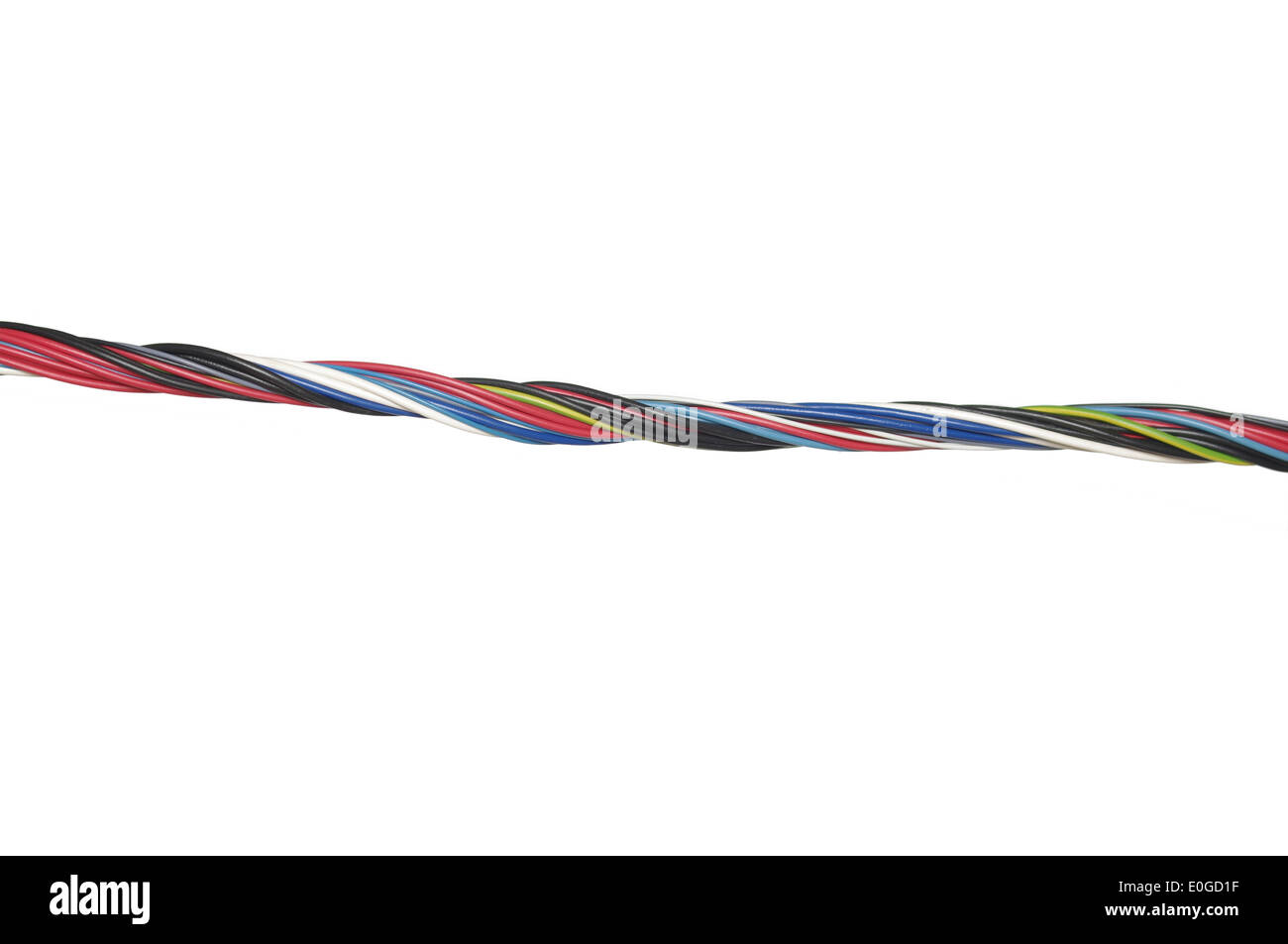 electric cable on white background Stock Photo - Alamy
