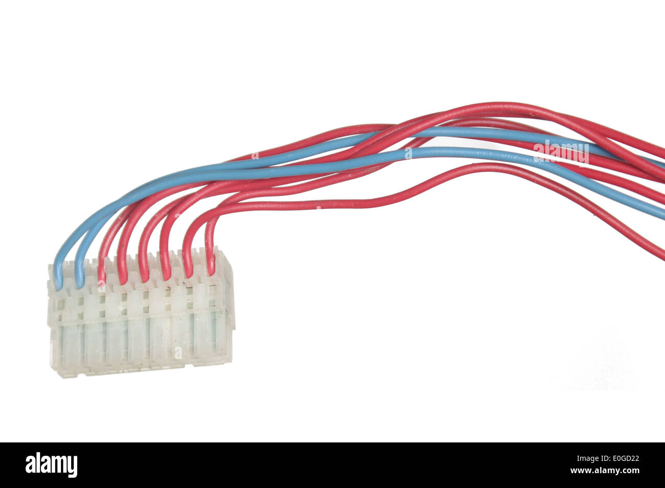 electric cable with connector on white background Stock Photo - Alamy