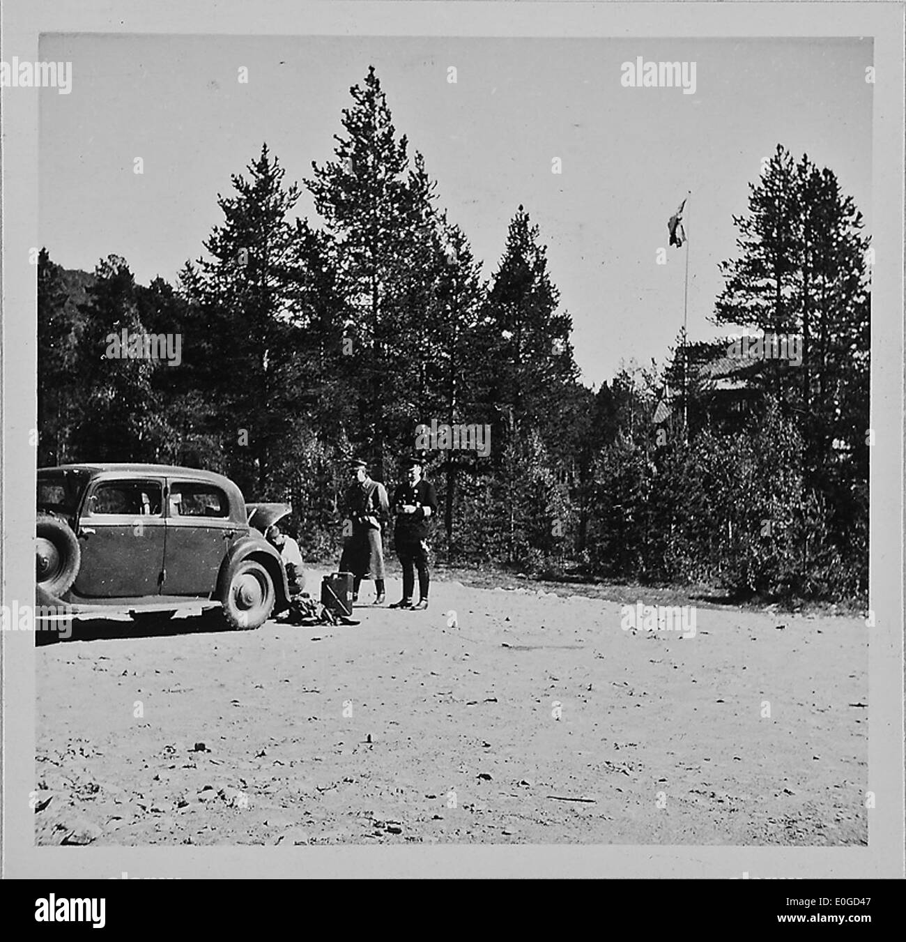 This photo captures a visit to General Raithel during World War II ...