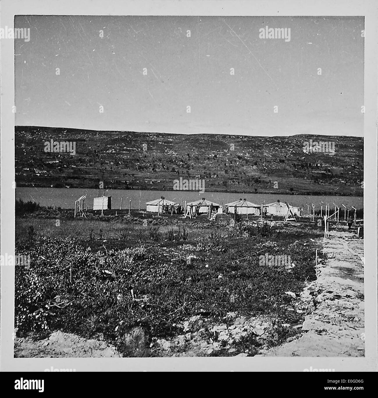 A photograph depicting the journey to Alta during World War II, showing ...