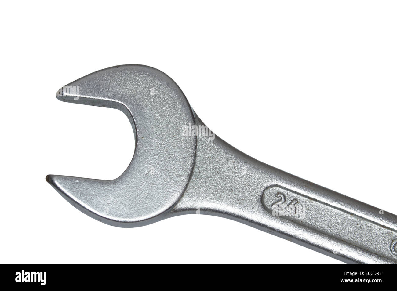 flat metal spanner on white background Stock Photo - Alamy