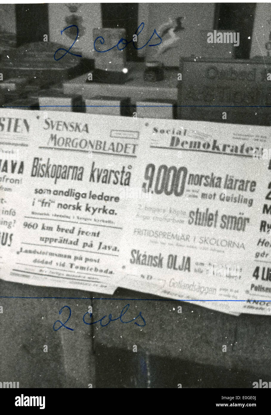 This image represents the Norwegian press during the Second World War ...