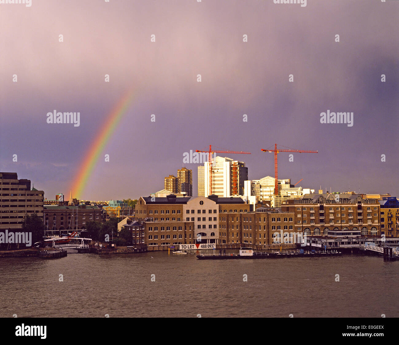 Thames river and rainbow Stock Photo - Alamy
