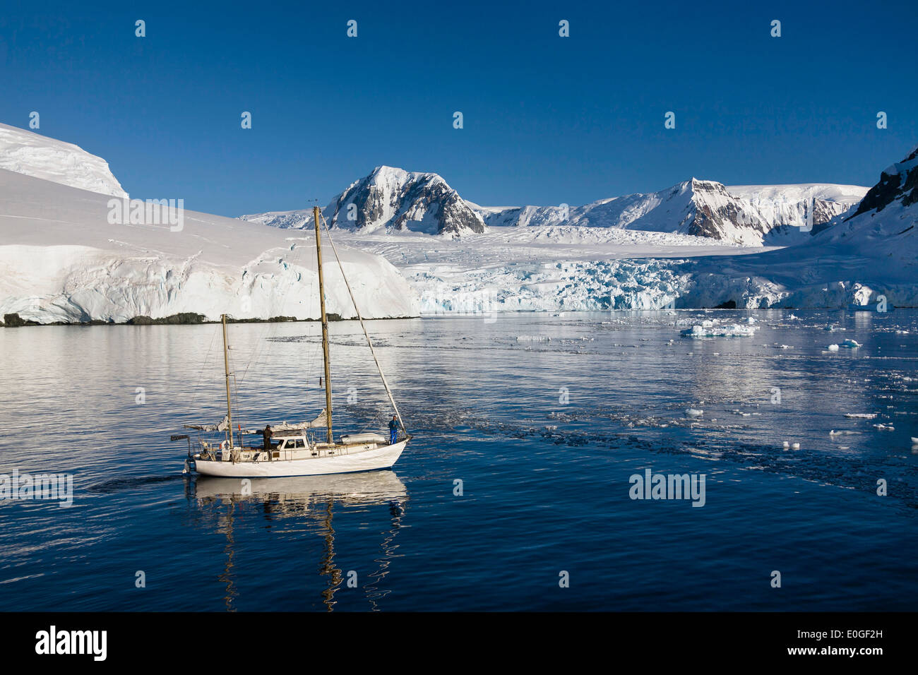 Sailing boat, Graham Land, Antarctic Peninsula, Antarctica Stock Photo ...