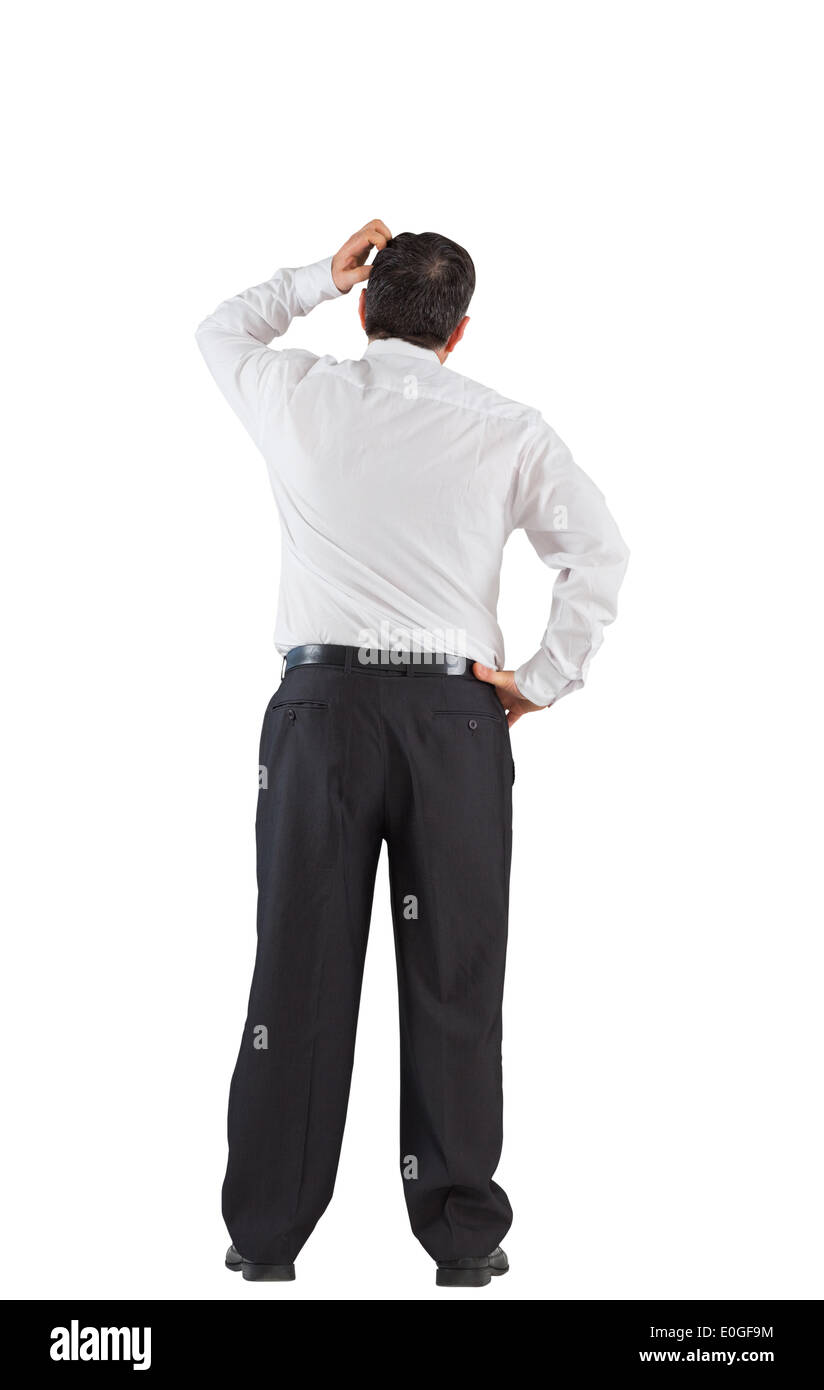 Man suit scratching head Cut Out Stock Images & Pictures - Alamy