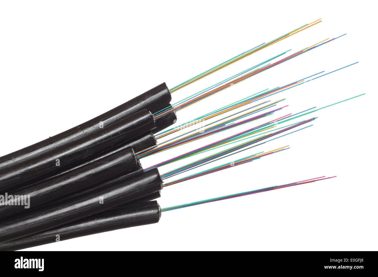 fiber optic cable on white background Stock Photo - Alamy