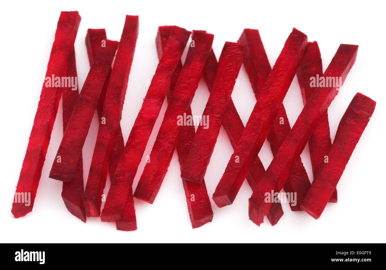 Sliced red beet over white background Stock Photo - Alamy