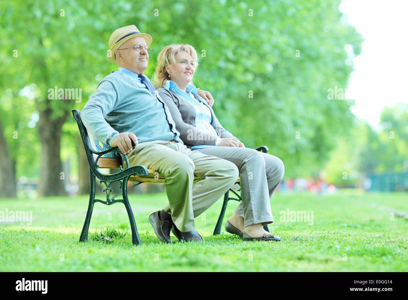 Elderly woman relaxing outside hi-res stock photography and images - Alamy