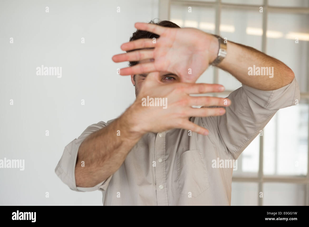 Businessman hands framing hi-res stock photography and images - Alamy