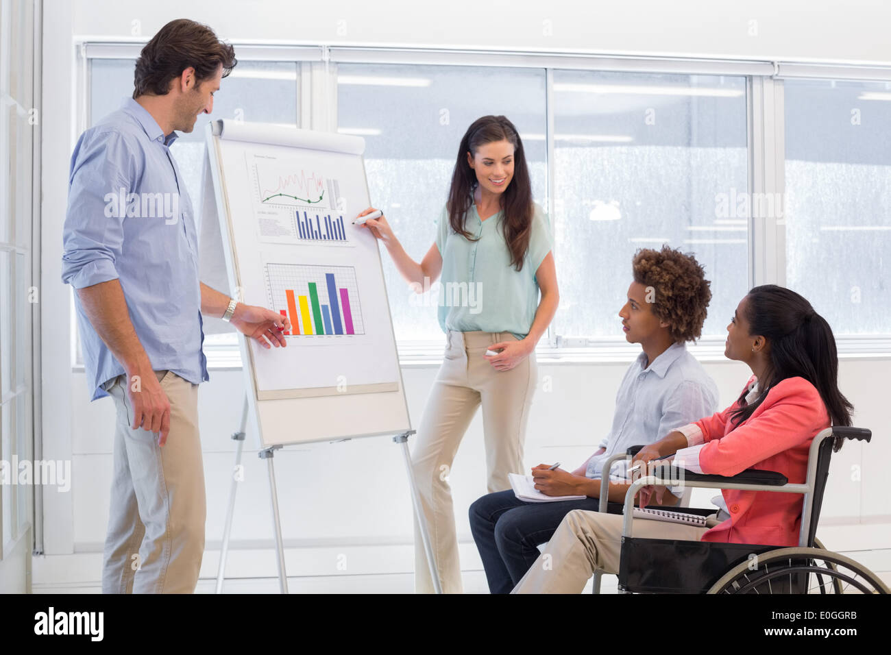 Attractive business team making presentation Stock Photo - Alamy