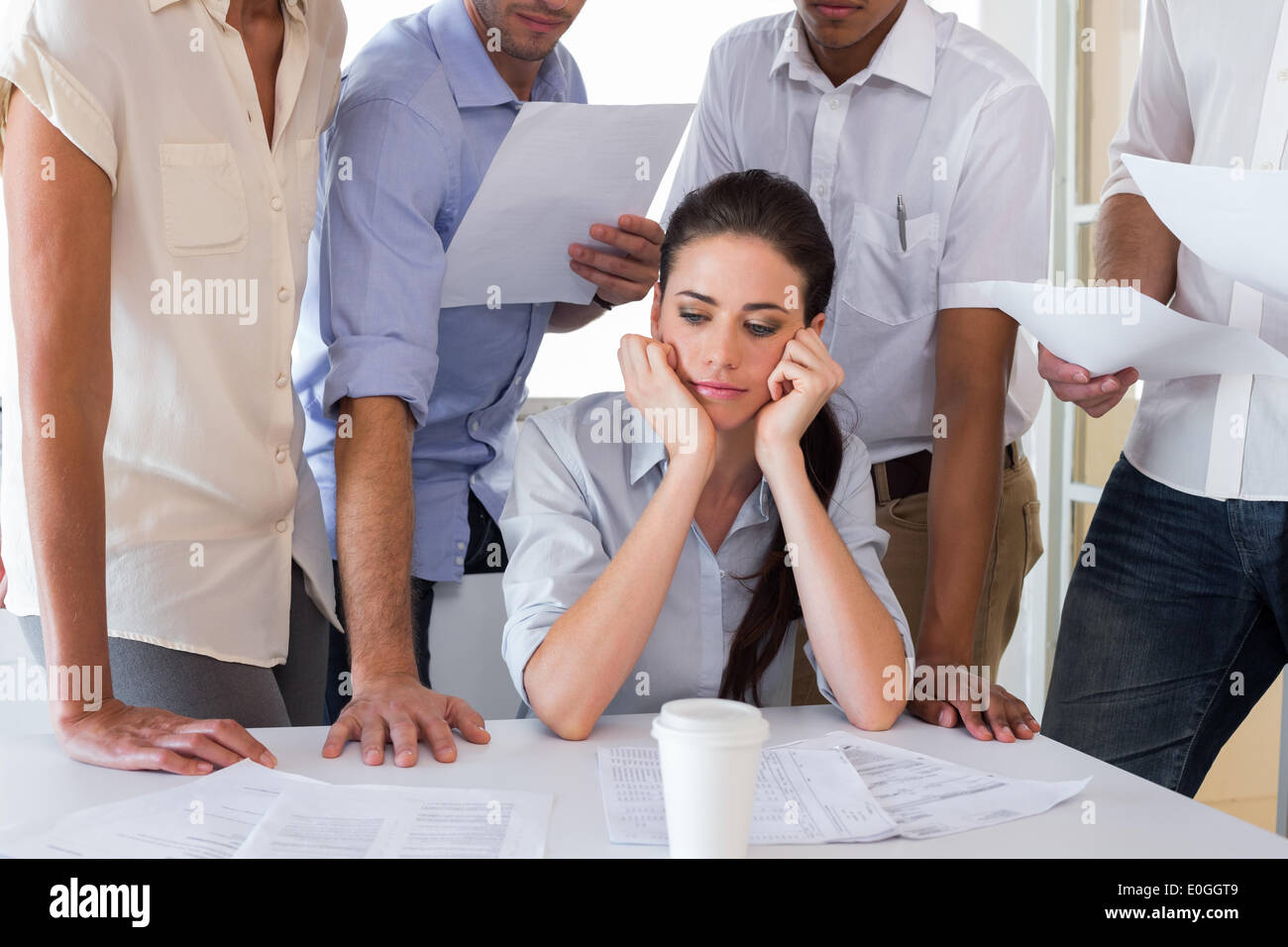 Woman surrounded by paperwork hi-res stock photography and images - Alamy