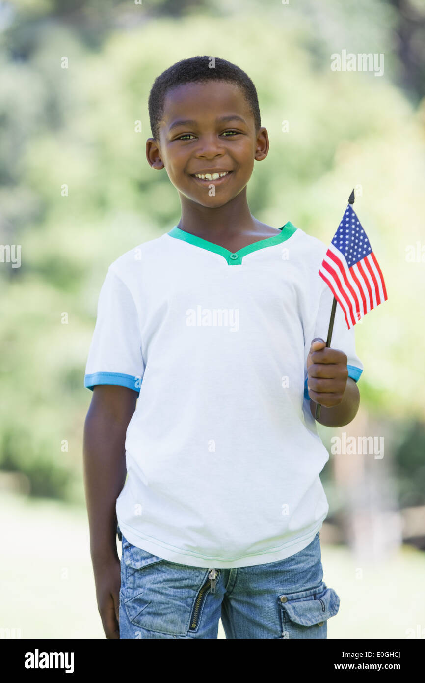 Little boy celebrating independence day in the park Stock Photo - Alamy
