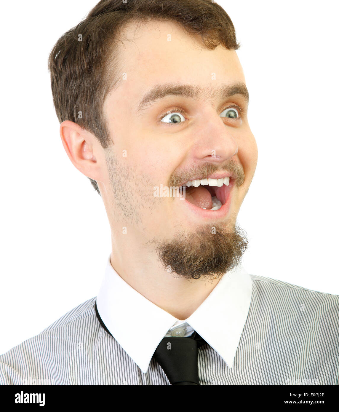 amazed man isolated on the white Stock Photo - Alamy