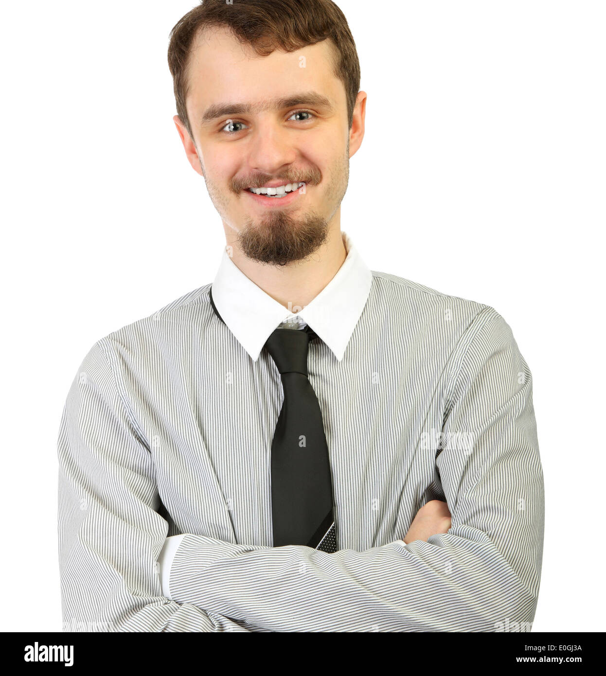 portrait of young smiling businessman in a white background Stock Photo ...
