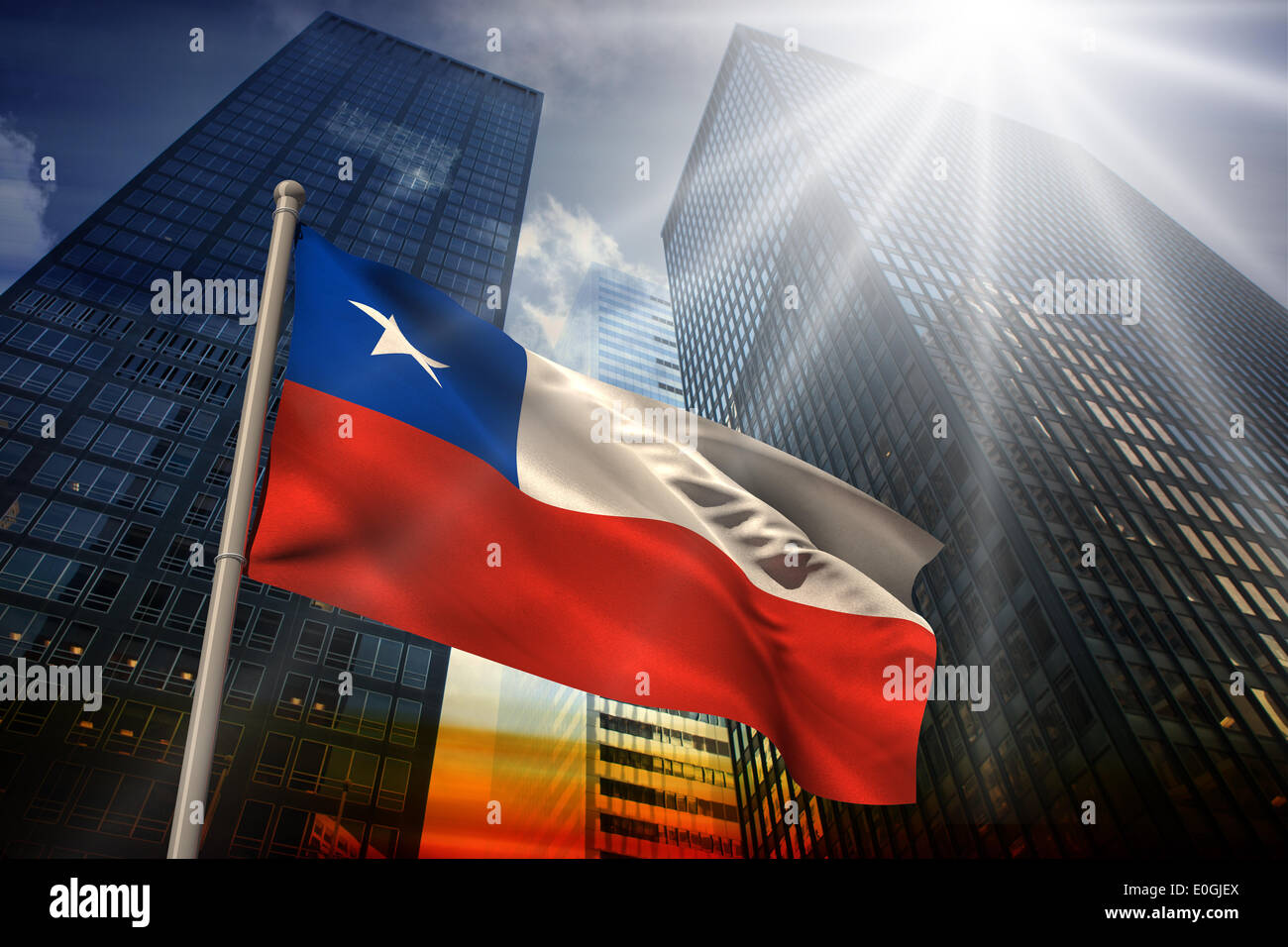 Chile national flag Stock Photo - Alamy