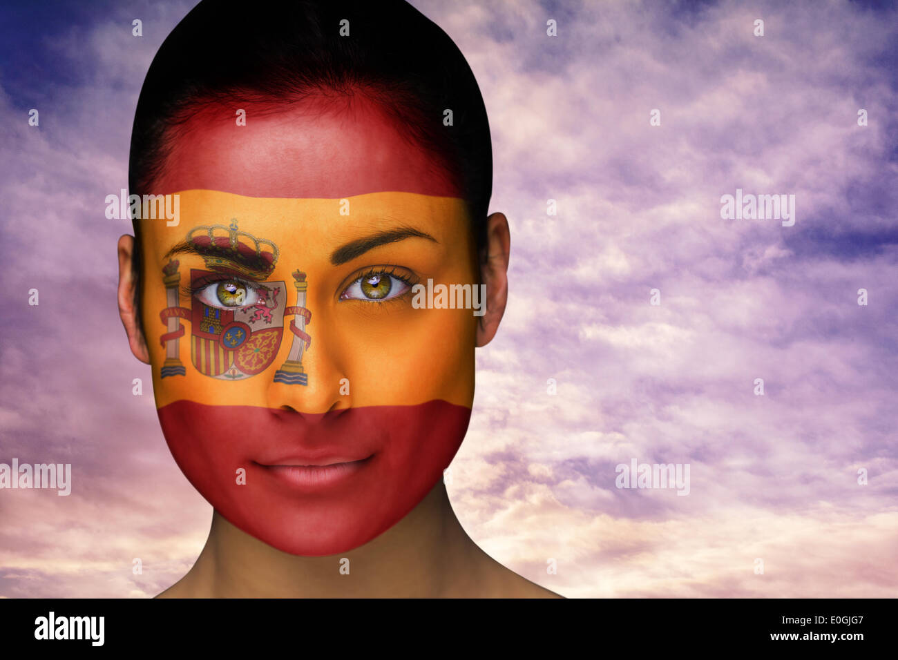 Beautiful brunette in spain facepaint Stock Photo - Alamy