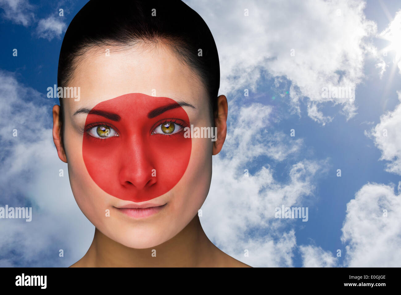 Beautiful brunette in japan facepaint Stock Photo - Alamy