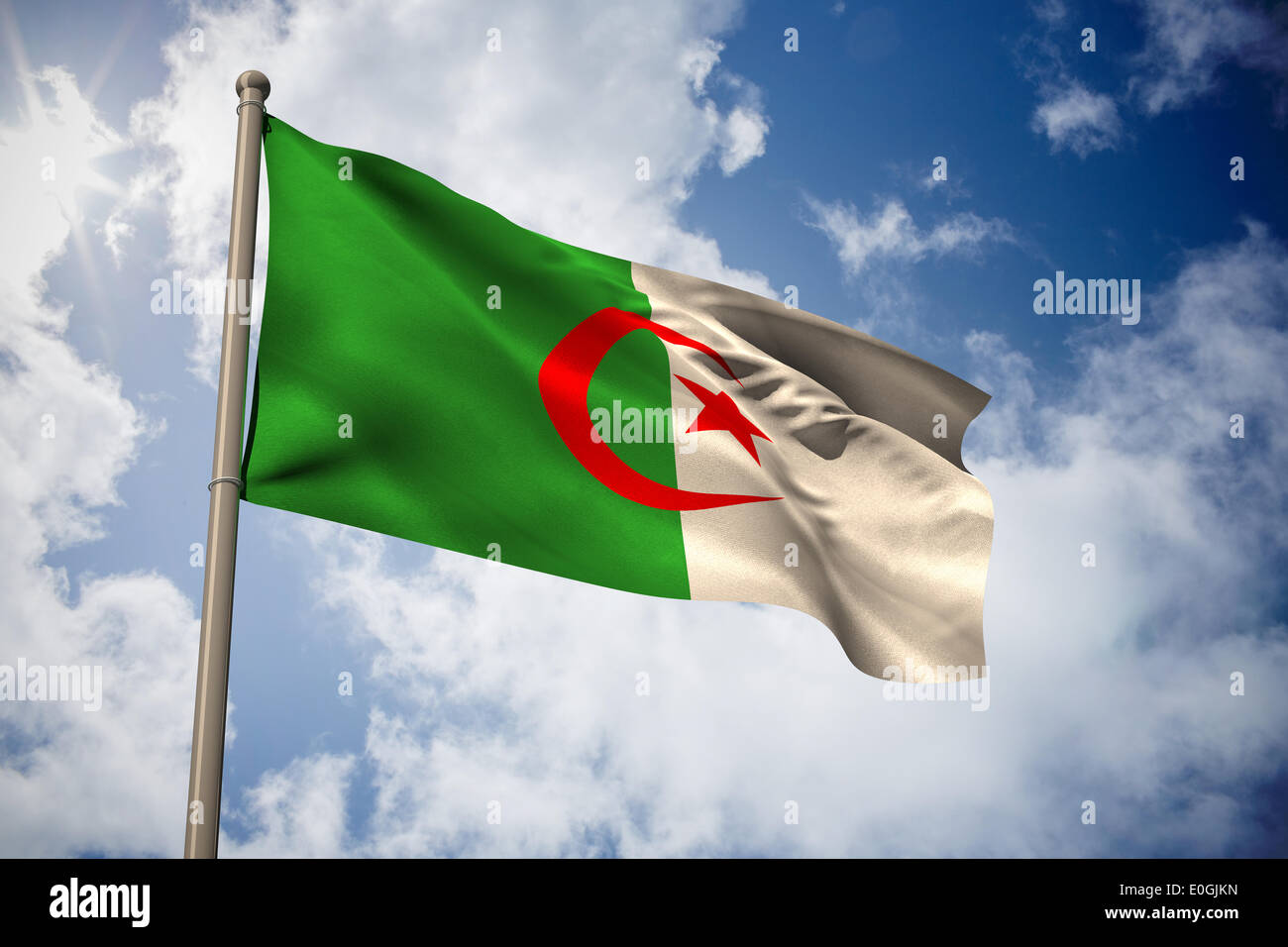 Algeria national flag Stock Photo - Alamy