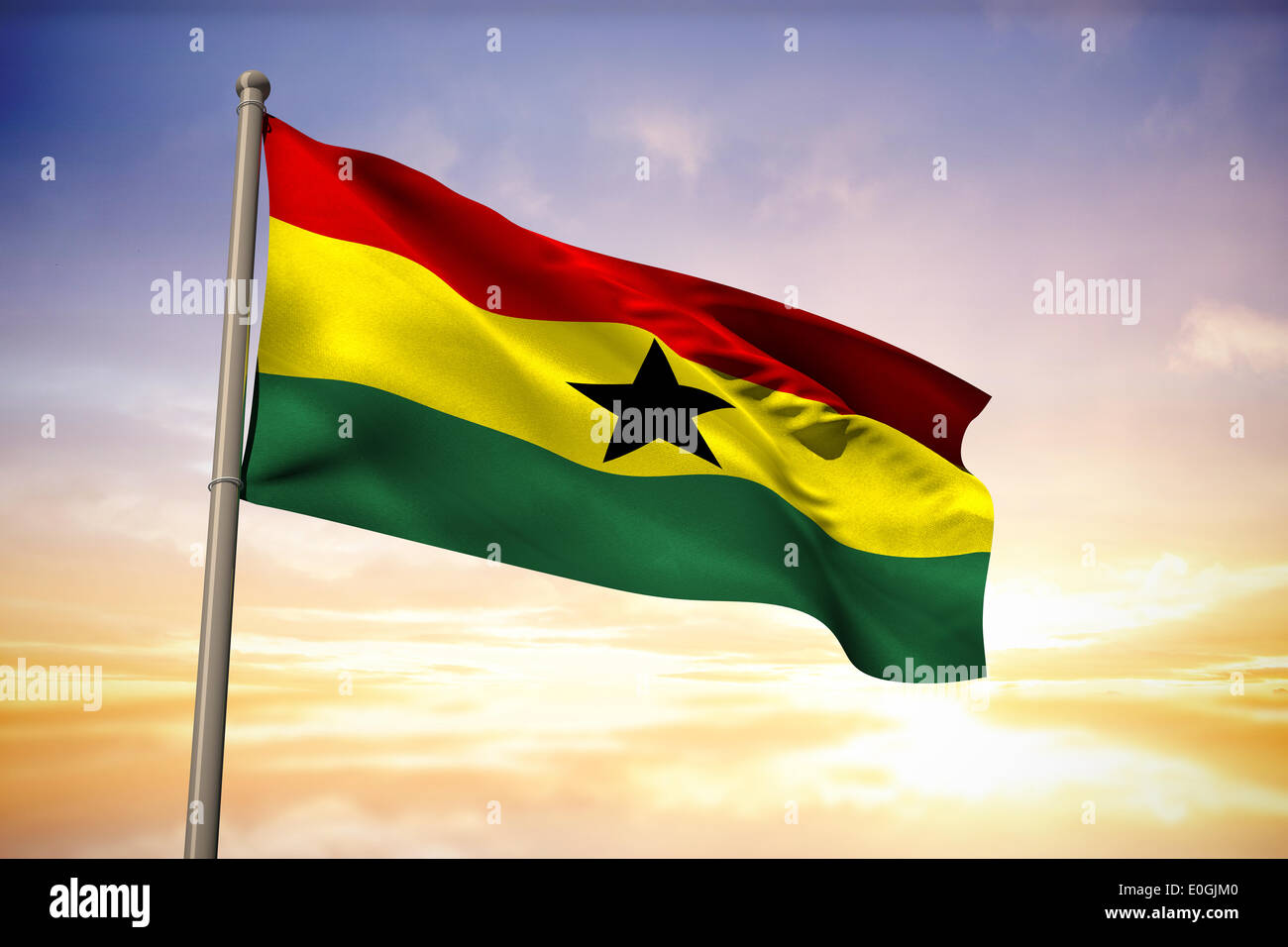 Ghana national flag Stock Photo - Alamy