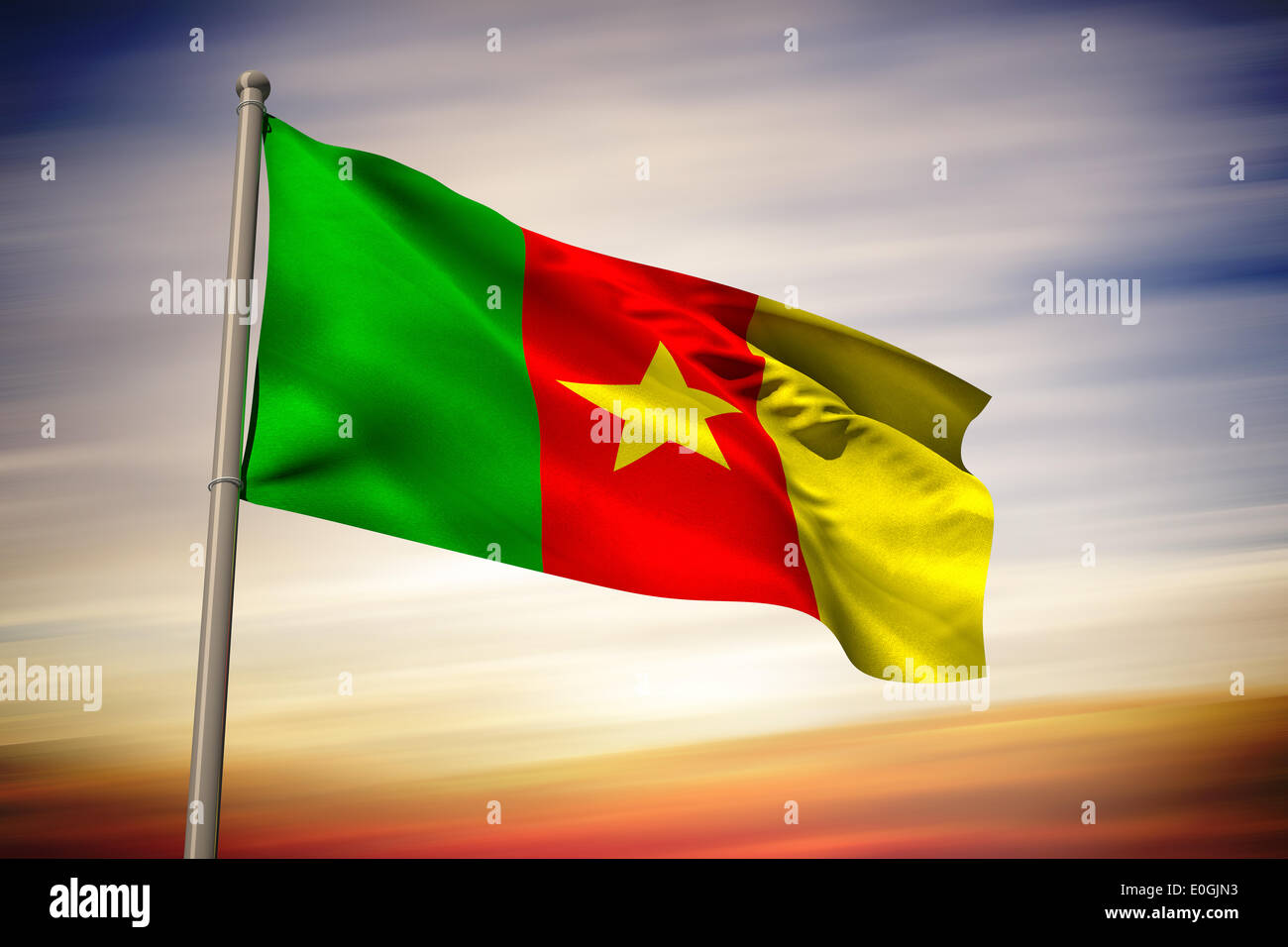 Cameroon national flag Stock Photo - Alamy