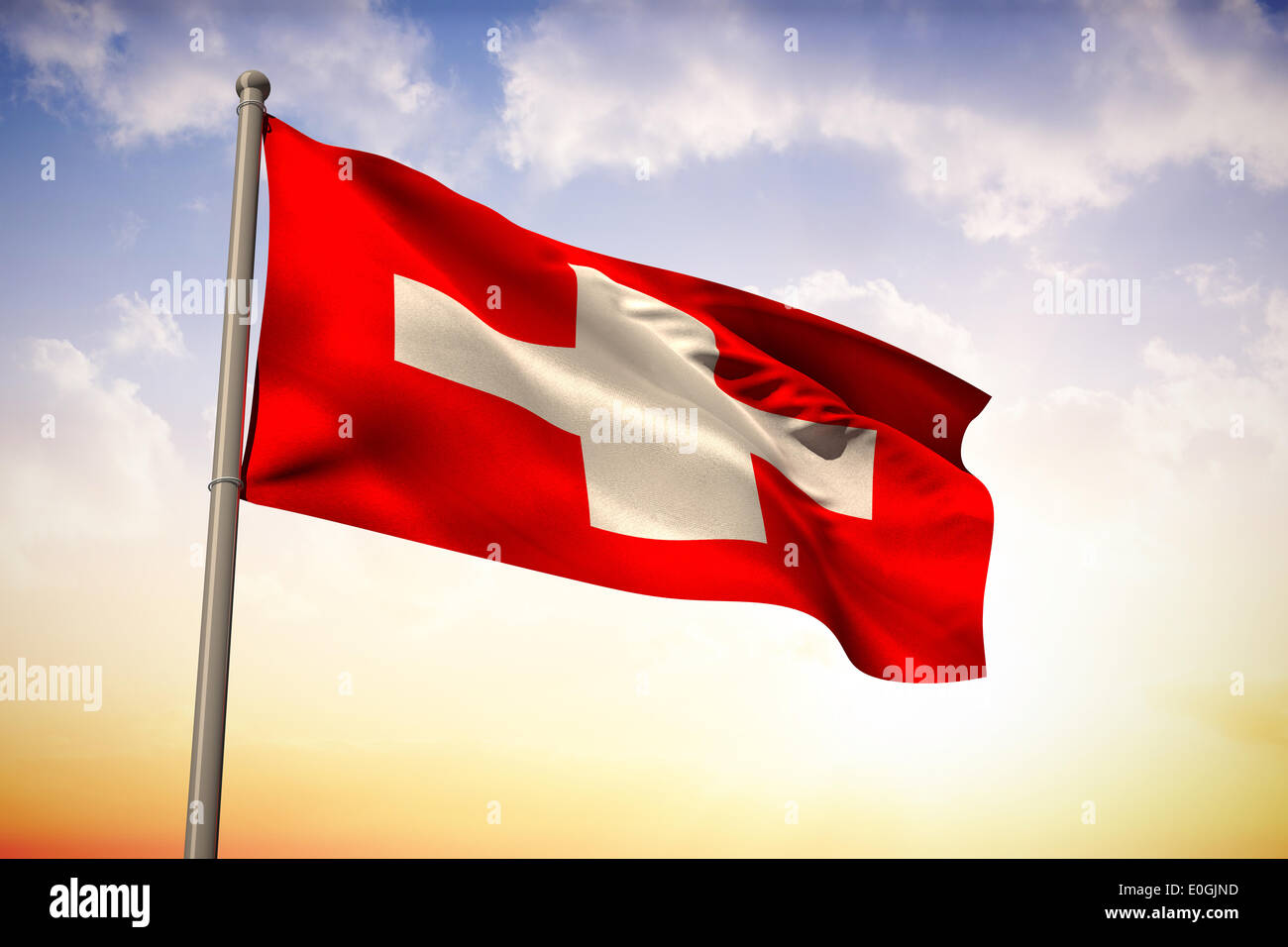 Swiss national flag Stock Photo - Alamy
