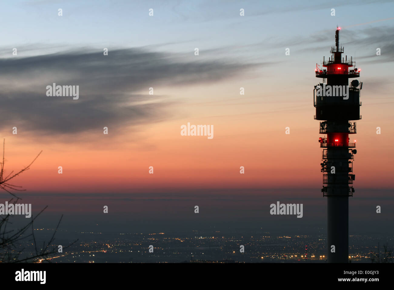 TV Tower in Budapest Hungary in a Winter Sunrise Stock Photo - Alamy