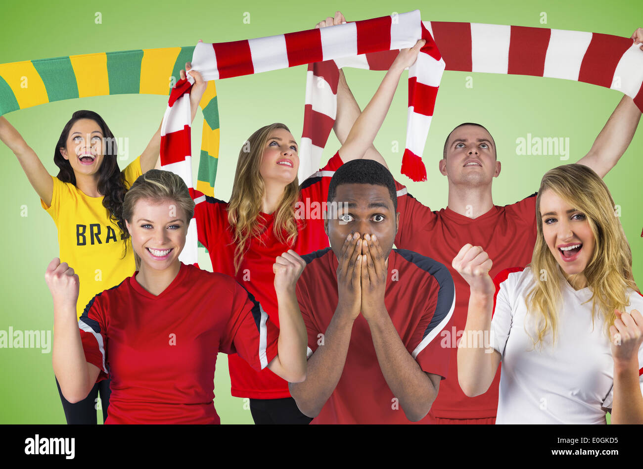 Female football fan waving scarf hi-res stock photography and images ...