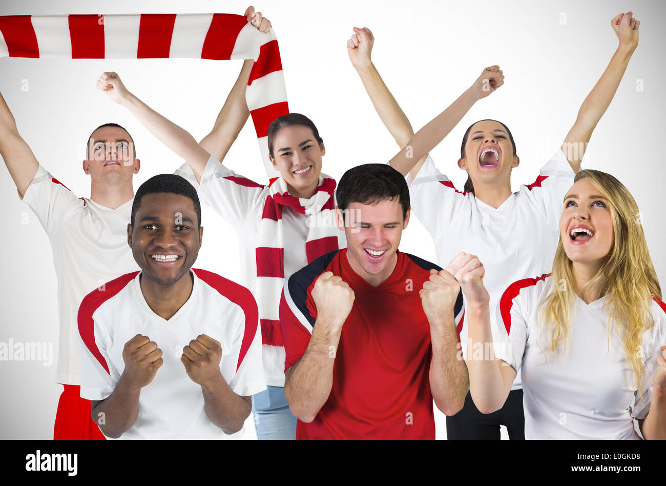 Football fans cheering black and white hi-res stock photography and ...