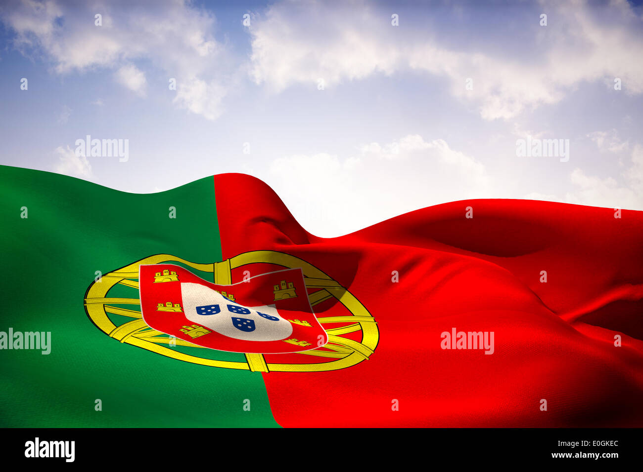 Portugal flag waving Stock Photo - Alamy