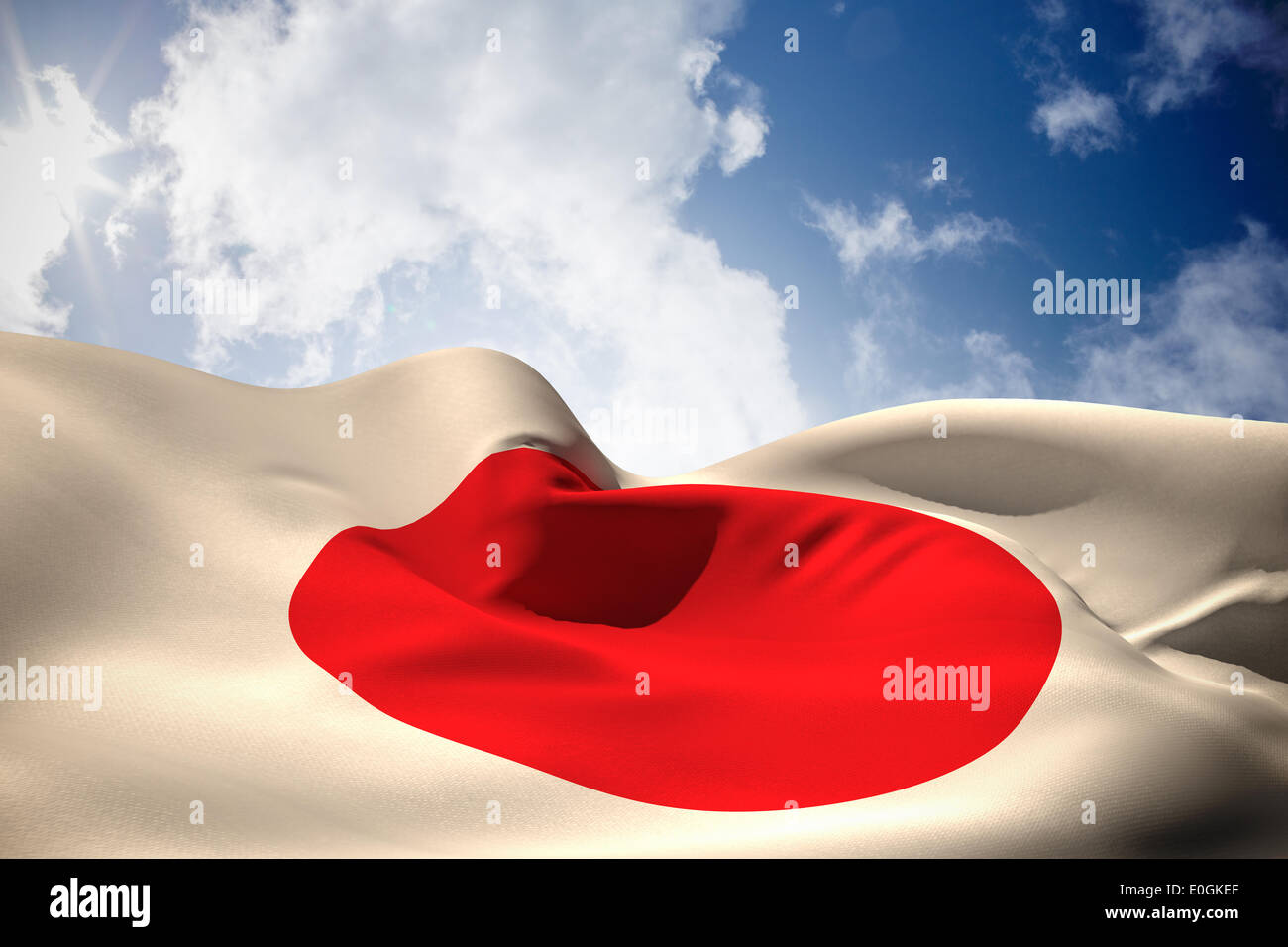 Japan flag waving Stock Photo - Alamy