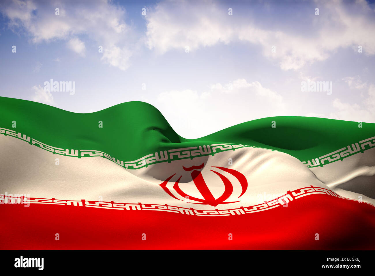 Iran flag waving Stock Photo - Alamy