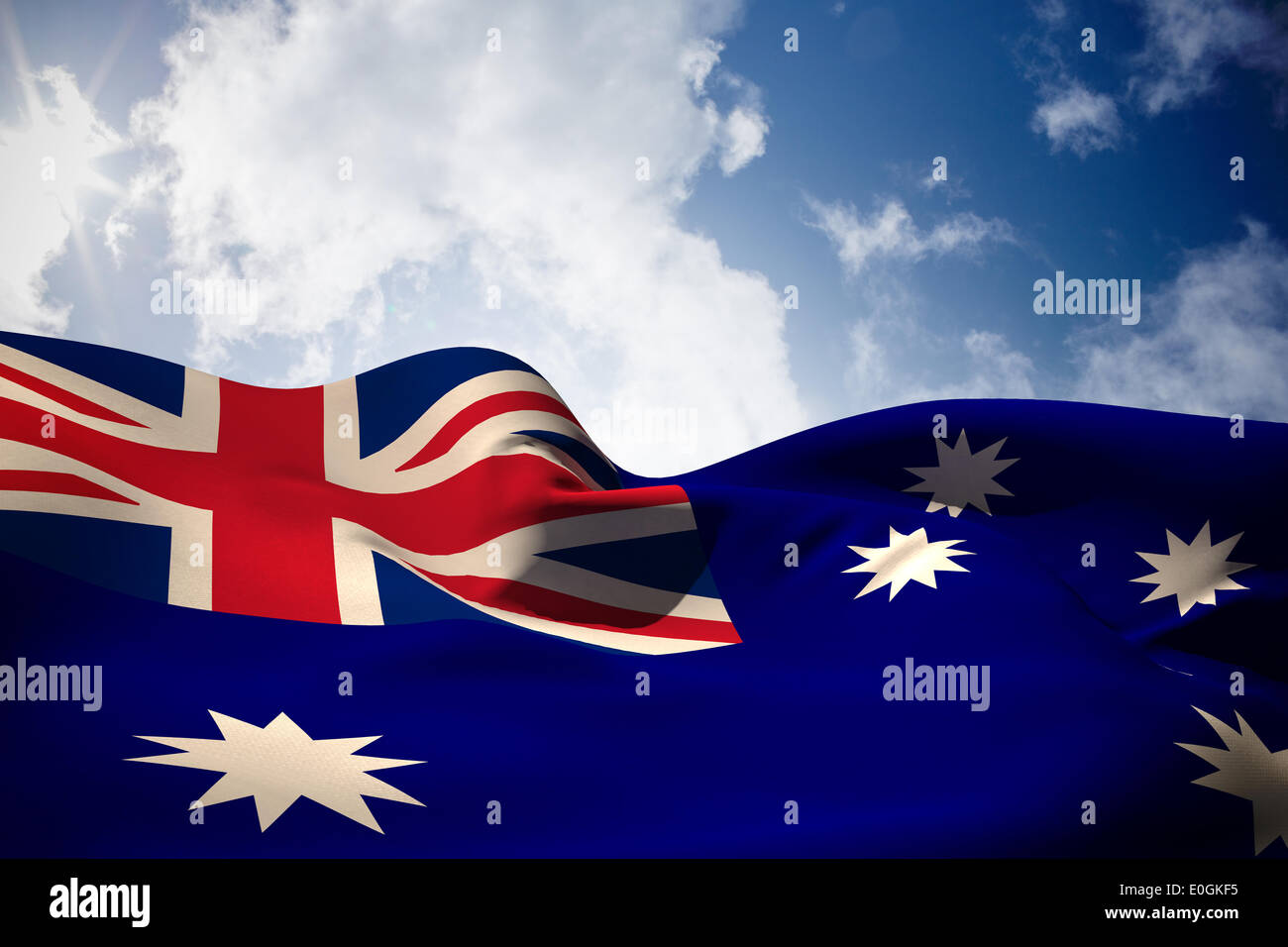 Australia flag waving Stock Photo - Alamy