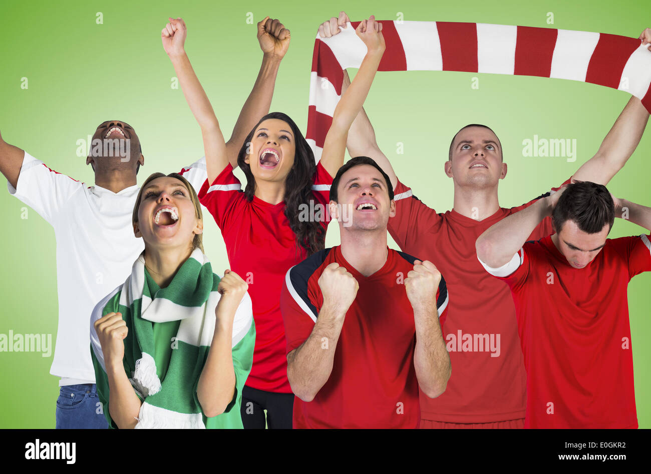Female football fan waving scarf hi-res stock photography and images ...