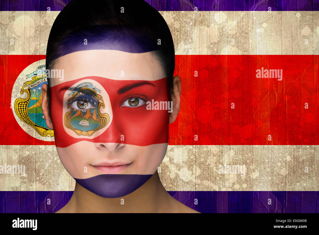 Beautiful football fan in face paint Stock Photo - Alamy