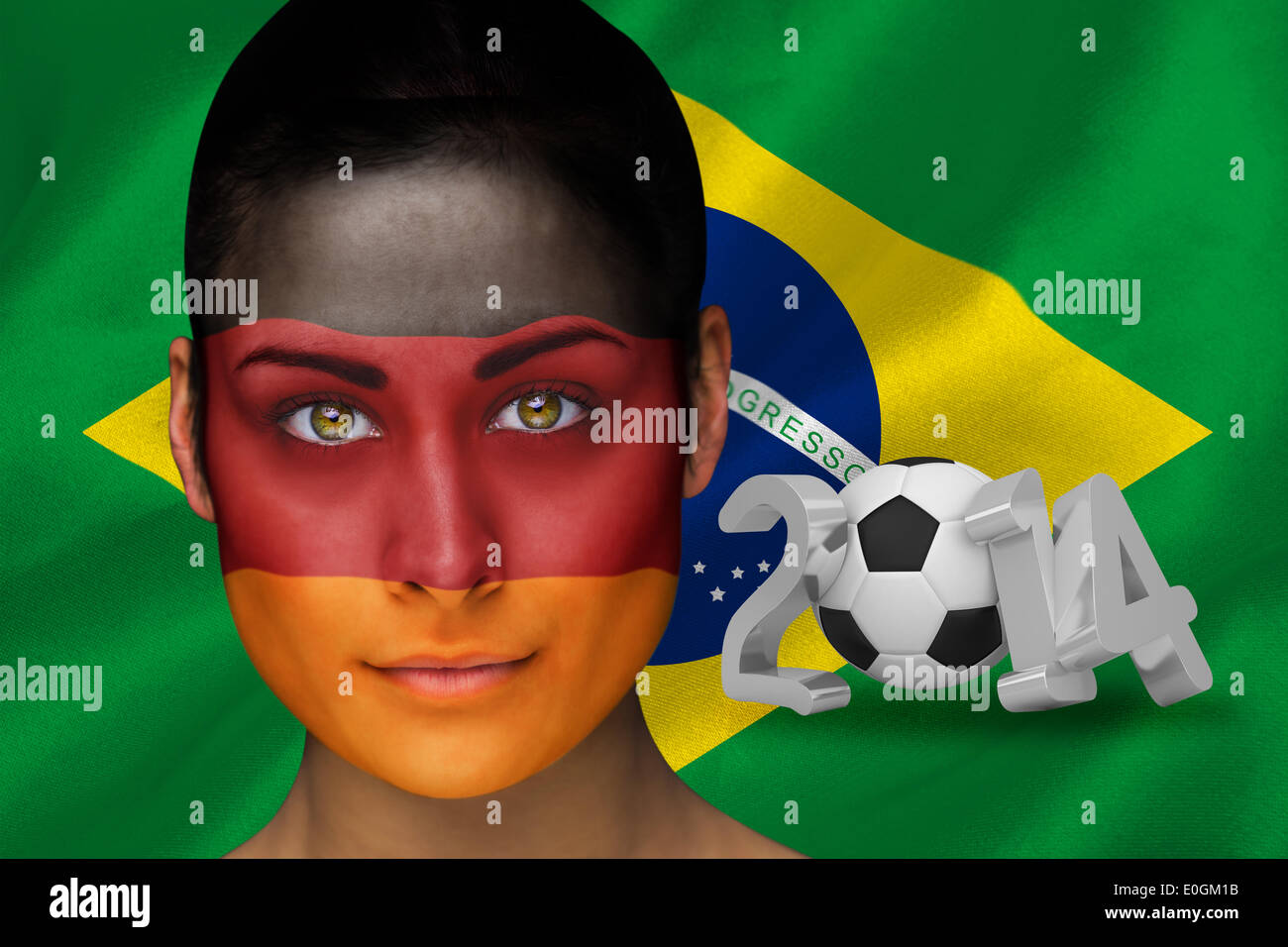 German football fan in face paint Stock Photo - Alamy