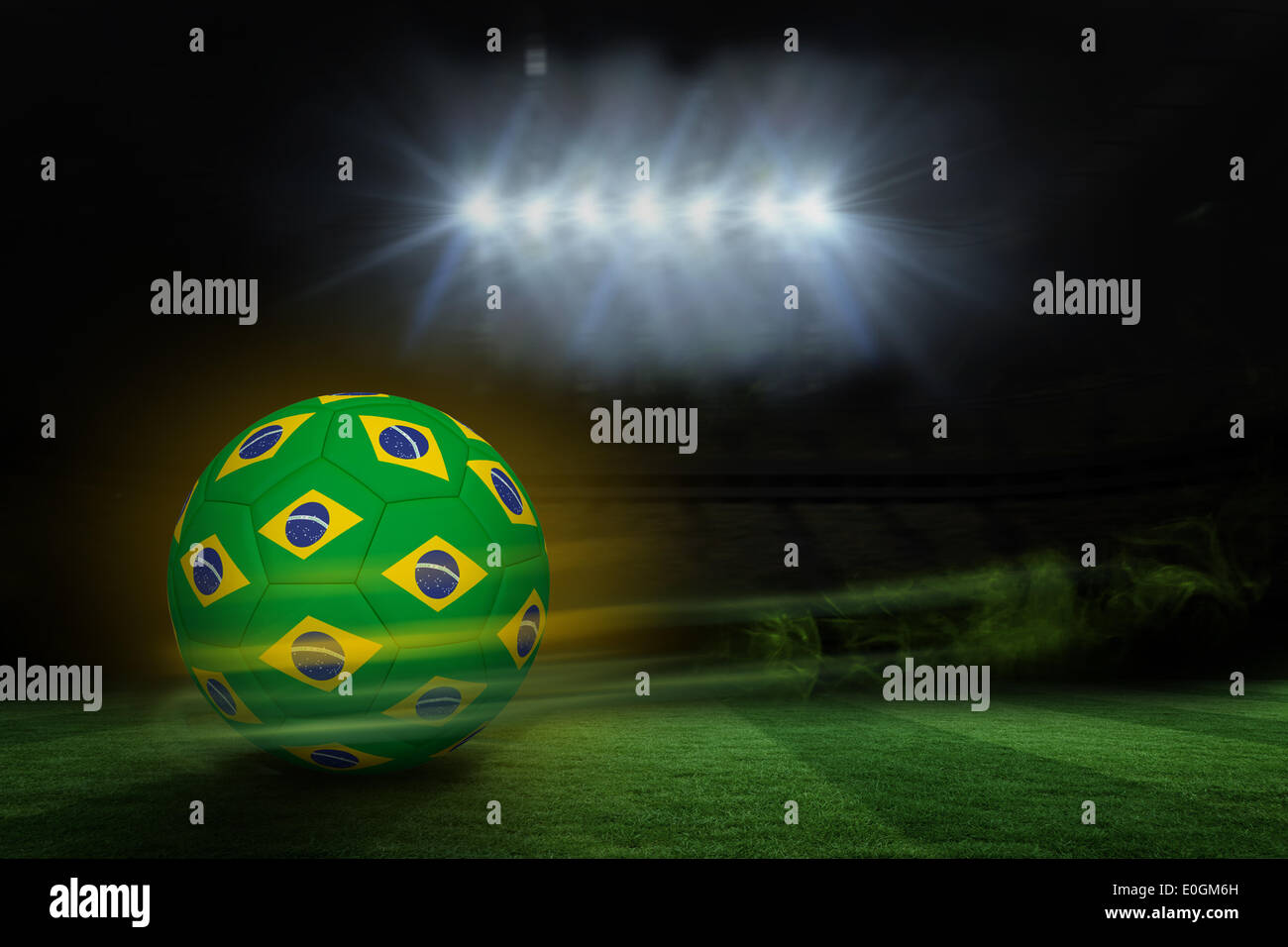 Football in brazilian colours Stock Photo - Alamy