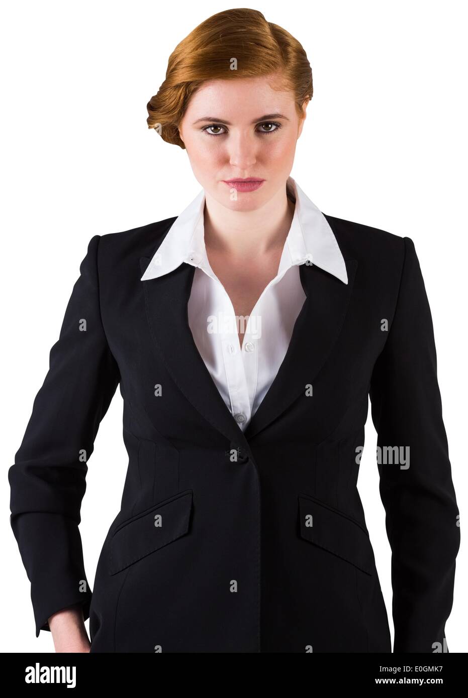 Stylish redhead businesswoman in suit Stock Photo - Alamy