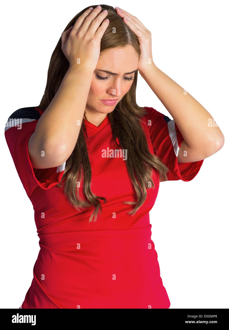 Disappointed football fan looking down Stock Photo - Alamy