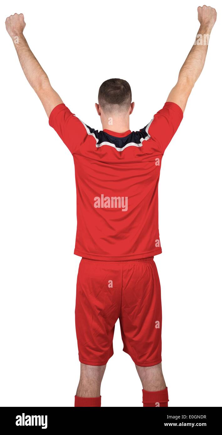 Excited football player cheering Stock Photo - Alamy