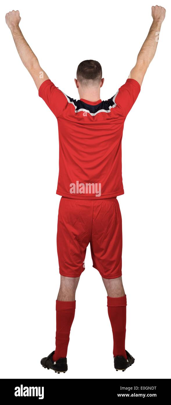 Excited football player cheering Stock Photo - Alamy