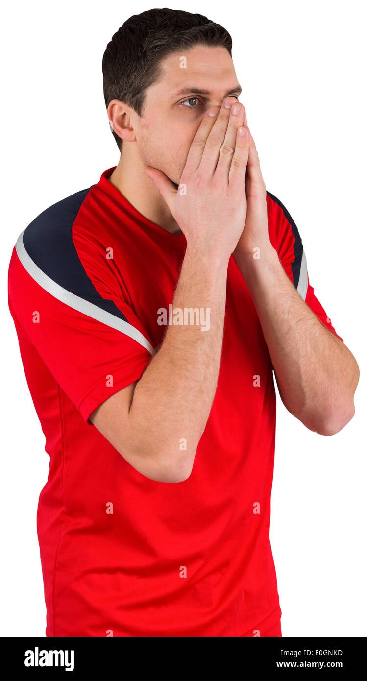 Nervous football player looking ahead Stock Photo - Alamy