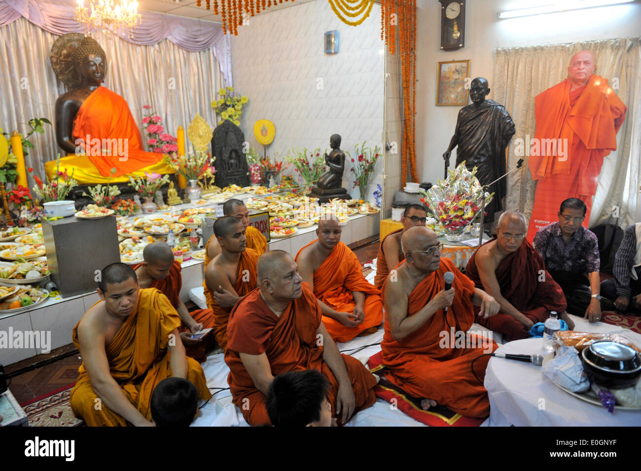 Dhaka, Bangladesh. 13th May, 2014. The Buddha Bhikhu praying at ...