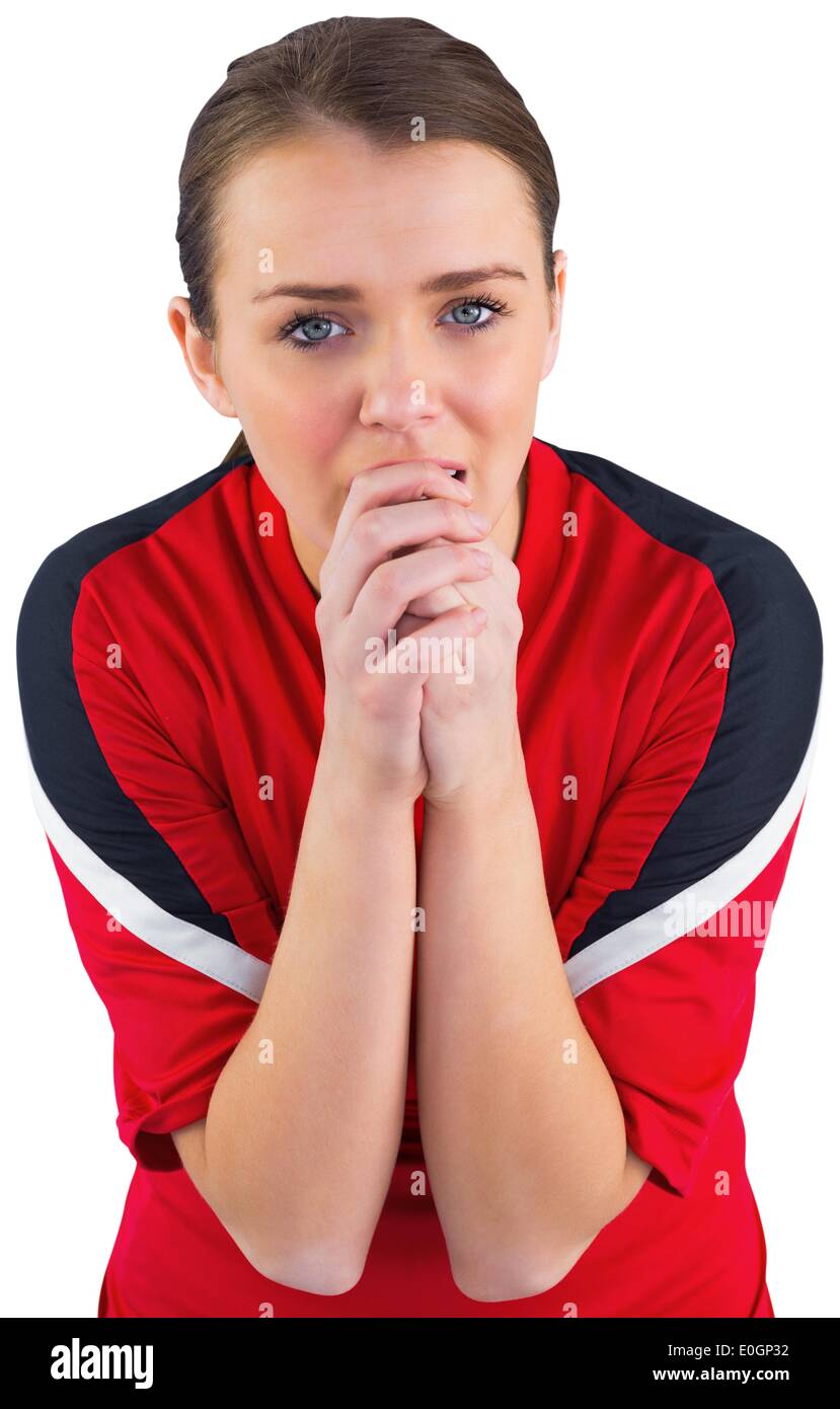 Nervous football fan in red hi-res stock photography and images - Alamy