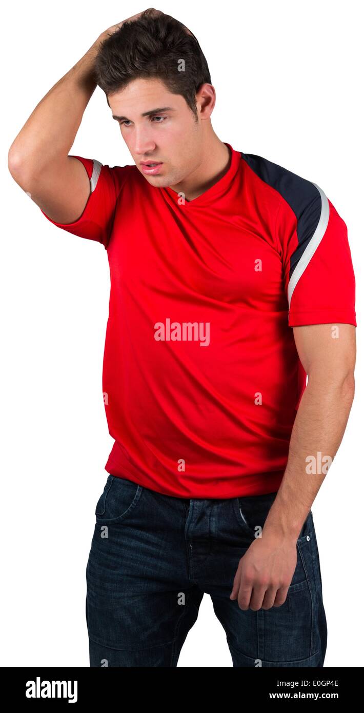 Disappointed football fan in red hi-res stock photography and images ...